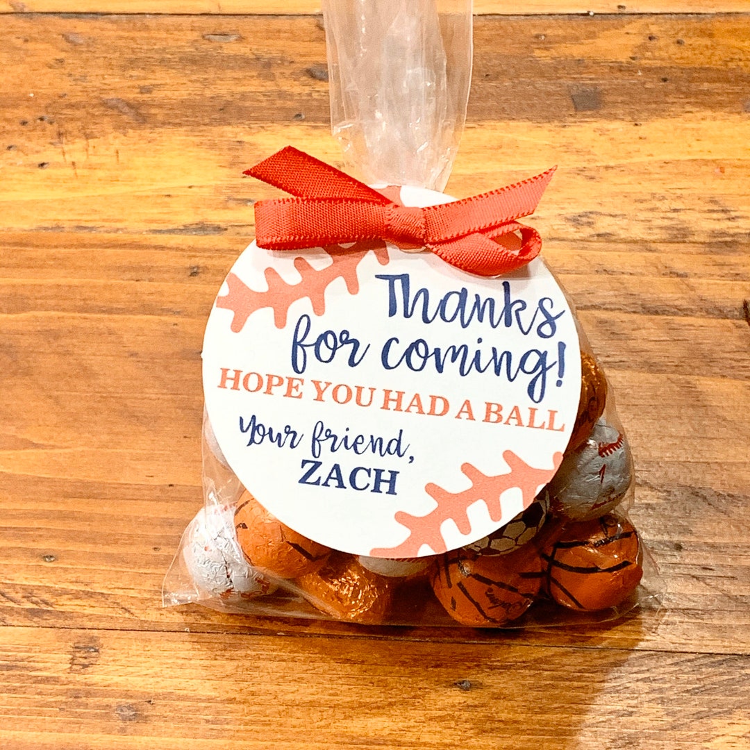 Sports Theme Birthday Party Favor Tags, Thanks for Coming Hope You Had ...