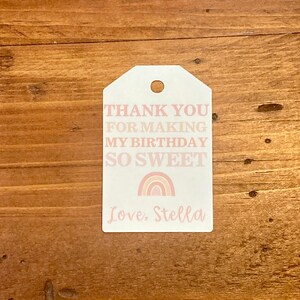 Thank You for Making My Birthday so Sweet Tags, Kids Birthday Party ...