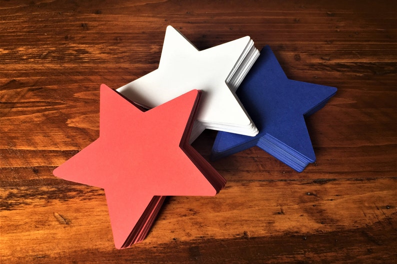 24 Paper Stars You Choose Size Red White Blue Paper Stars - Etsy