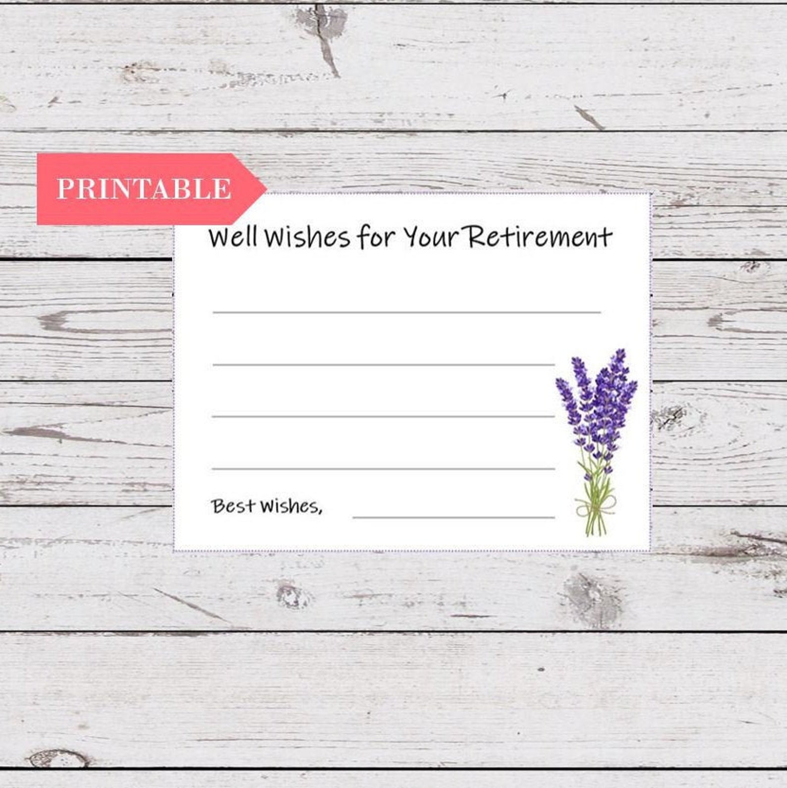 Retirement Wishes Printable Cards Well Wishes for Retirement - Etsy