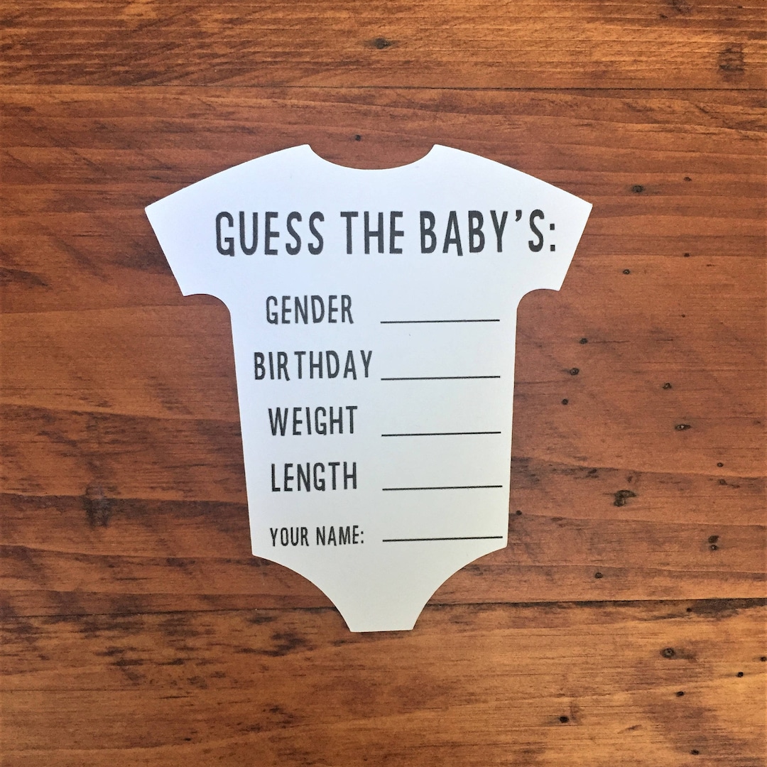 Baby Shower Prediction Cards, Baby Shower Guessing Cards, Baby Shower ...