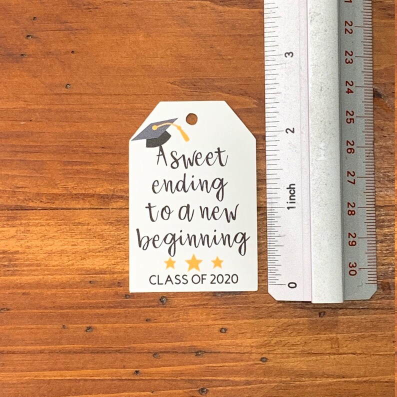 Happy Graduation Tags A Sweet Ending to a New Beginning Tags - Etsy