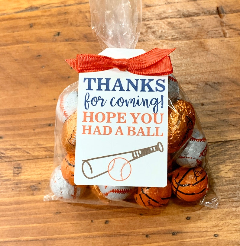 Sports Theme Birthday Party Favor Tags Thanks for Coming Hope - Etsy