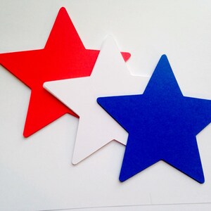 24 Paper Stars, You Choose Size, Red White Blue Paper Stars, Star Die ...