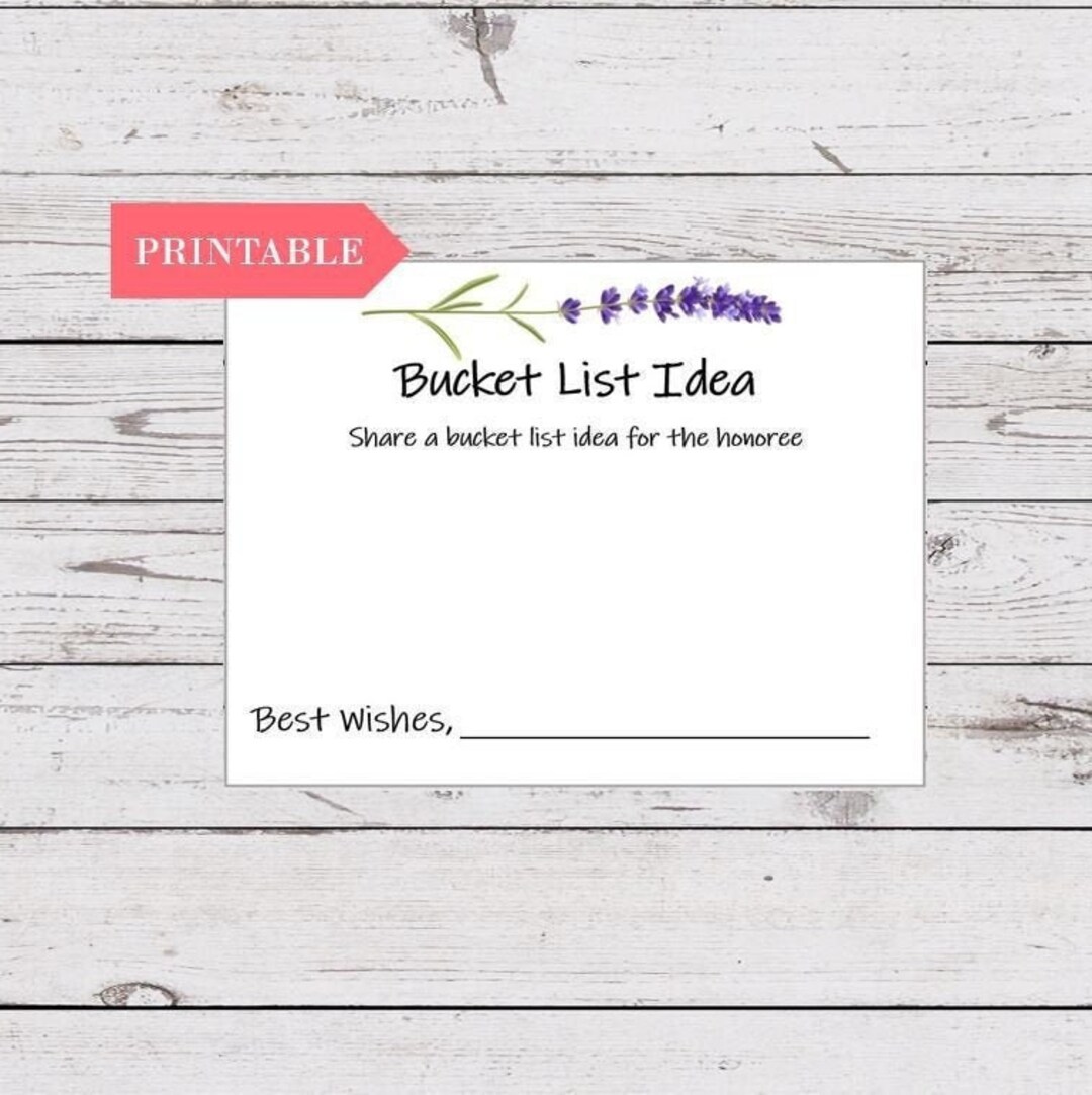 Bucket List Idea Printable Cards, Retirement Party Ideas, Retirement ...
