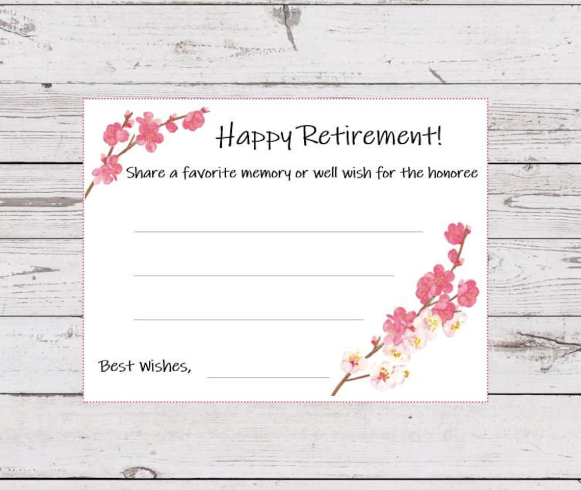 Share a Memory Printable Cards Retirement Party Memory Cards - Etsy