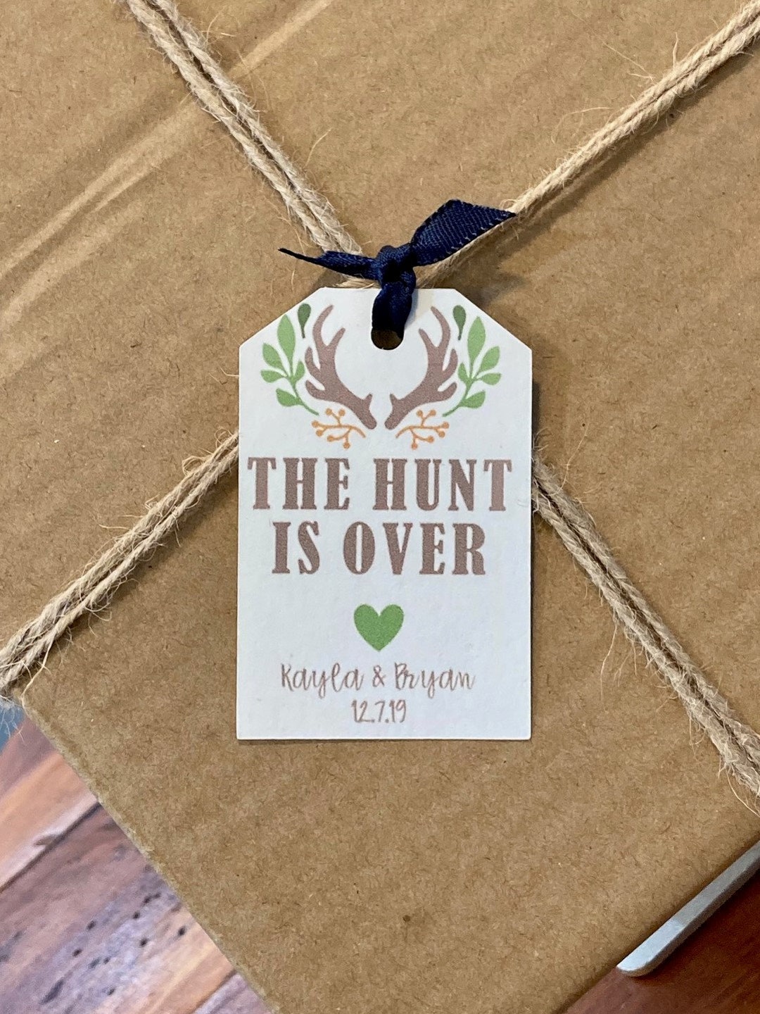 The Hunt is Over Tags, Hunting Themed Bridal Shower Favor Tags, Hunting ...