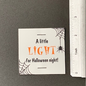 A Little Light for Halloween Night Tag, Glow Stick Favor Card ...