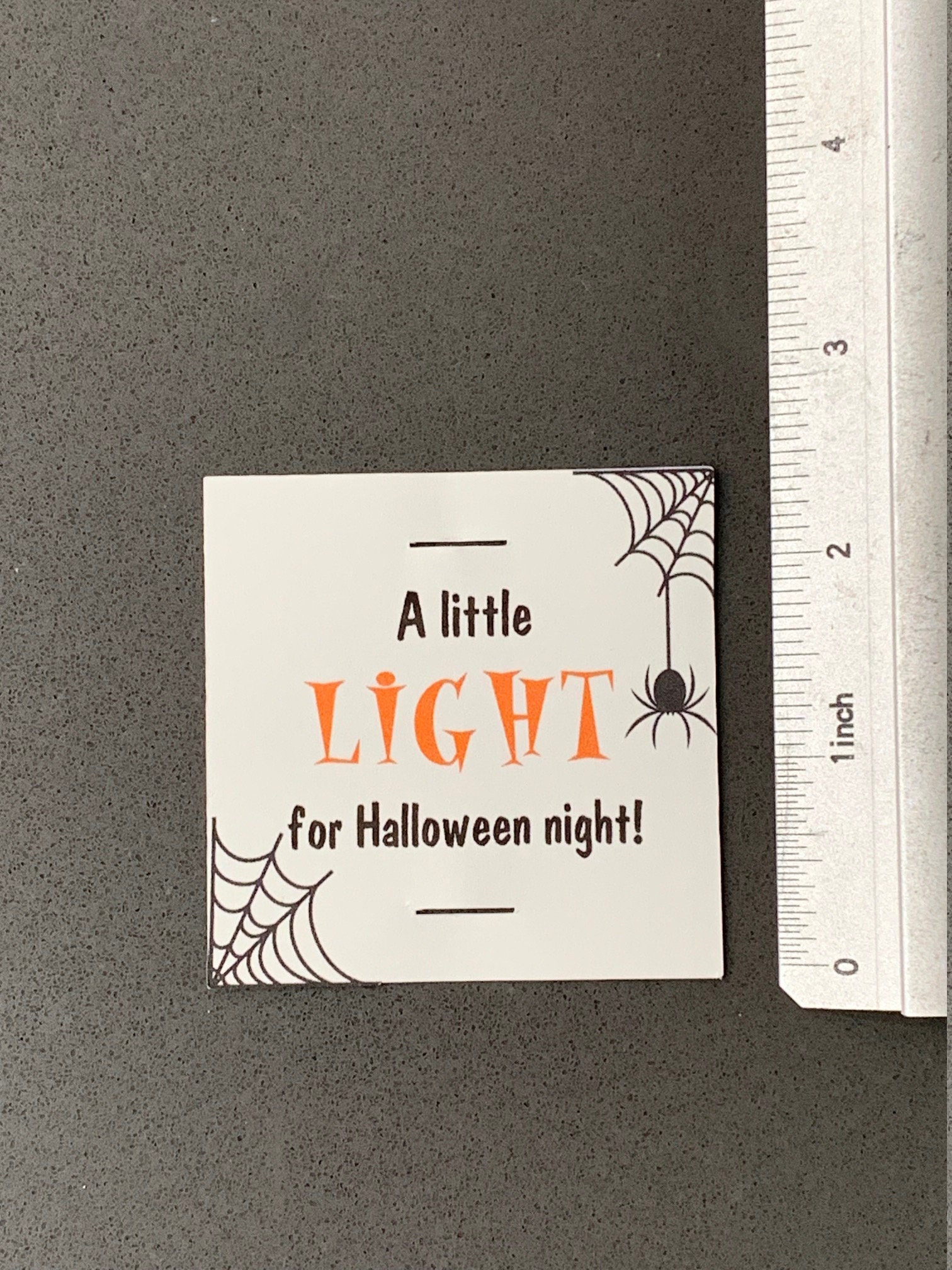 A Little Light for Halloween Night Tag, Glow Stick Favor Card ...