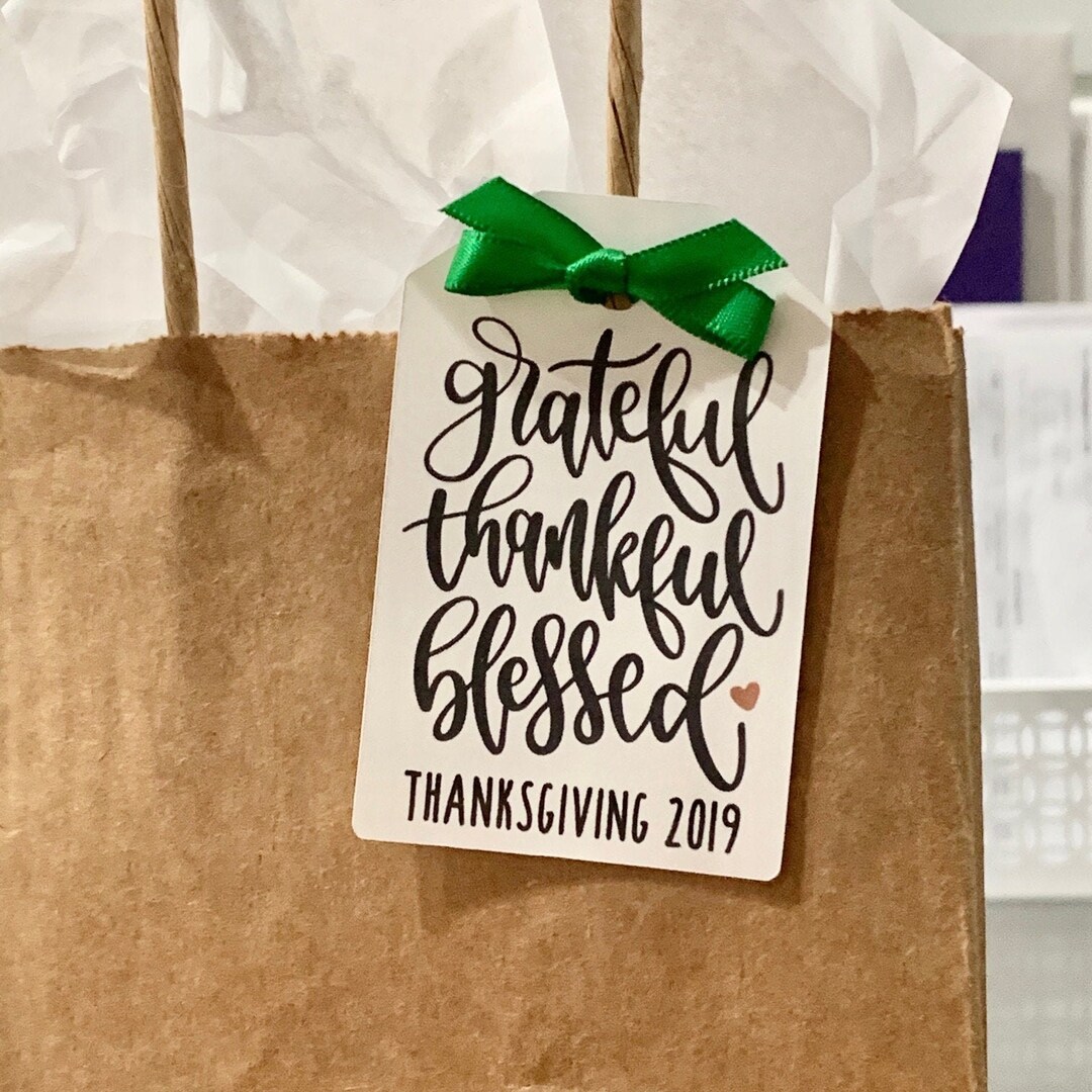 Grateful, Thankful, Blessed Tags, Thanksgiving Table Decor ...
