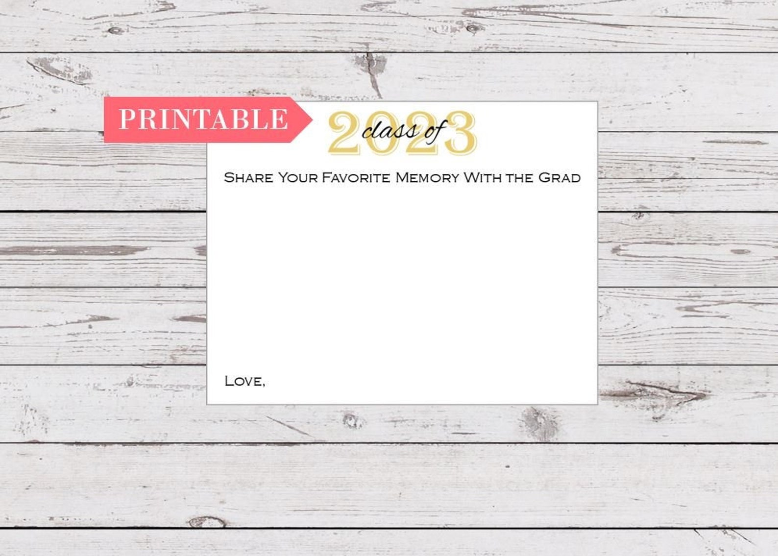 Share Your Memory With the Grad Printable, Leave a Memory Card, 2023 ...
