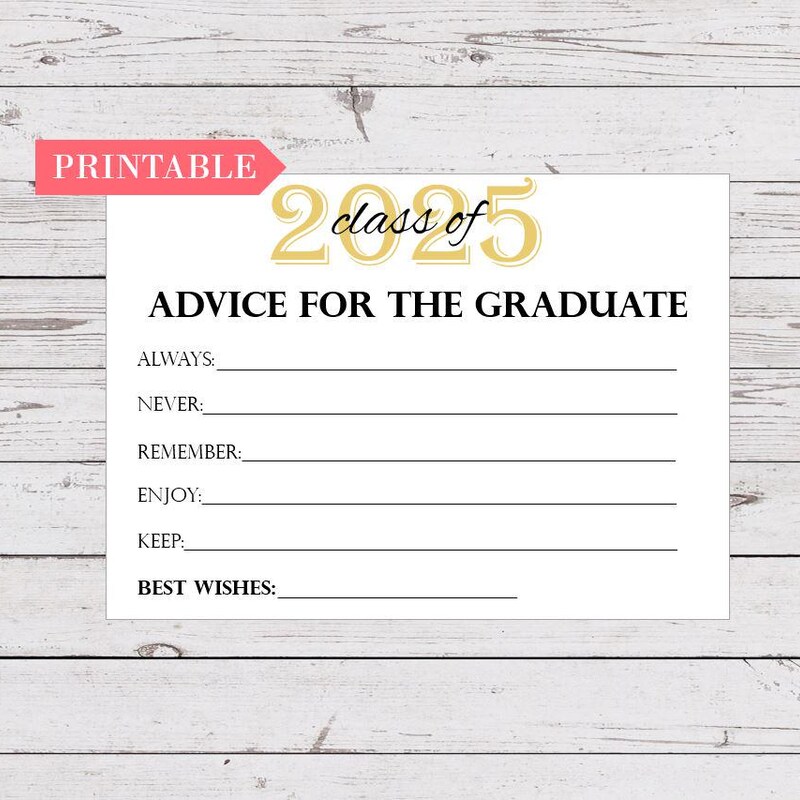 Graduation Advice Cards - Etsy