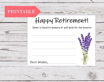 Share a Memory Printable Cards, Retirement Party Memory Cards ...