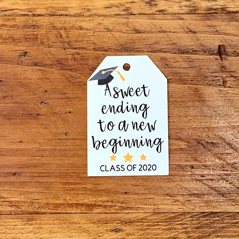 Happy Graduation Tags A Sweet Ending to a New Beginning Tags - Etsy
