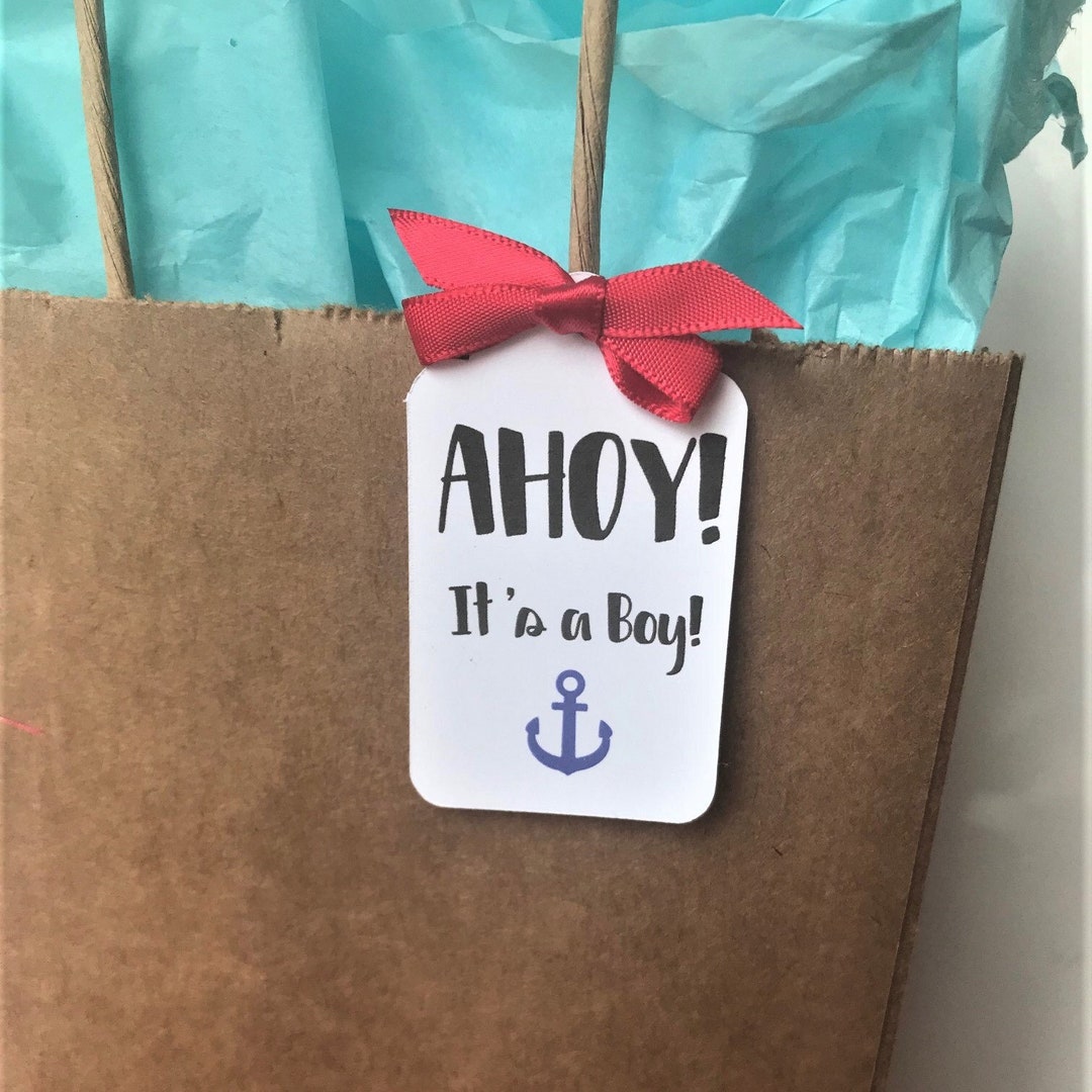 Ahoy It's a Boy Tags, Ahoy It's a Boy Baby Shower Theme Favor Tags ...
