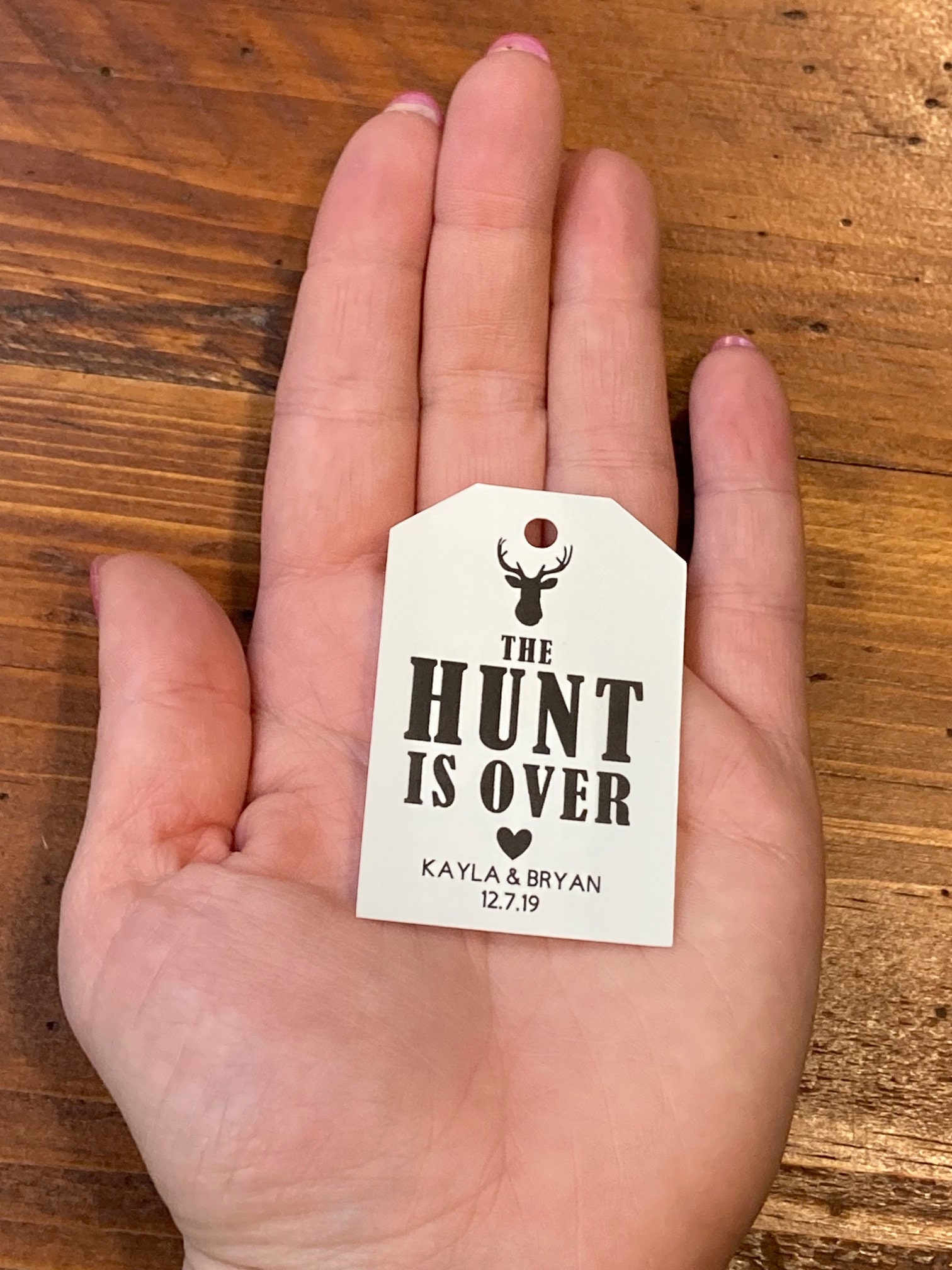 The Hunt is Over Tags, Hunting Themed Bridal Shower Favor Tags, Hunting ...