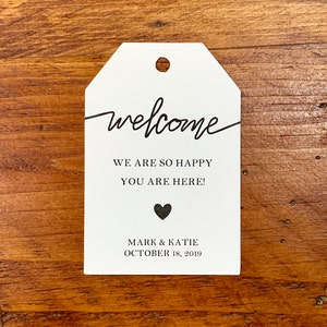 Wedding Welcome Bag Tags, Welcome Tags (2" Wide), Hotel Guest Room Gift ...