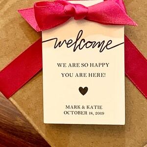 Wedding Welcome Bag Tags, Welcome Tags (2" Wide), Hotel Guest Room Gift ...