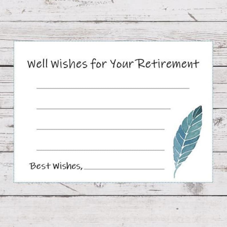Retirement Wishes Printable Cards Well Wishes for Retirement - Etsy
