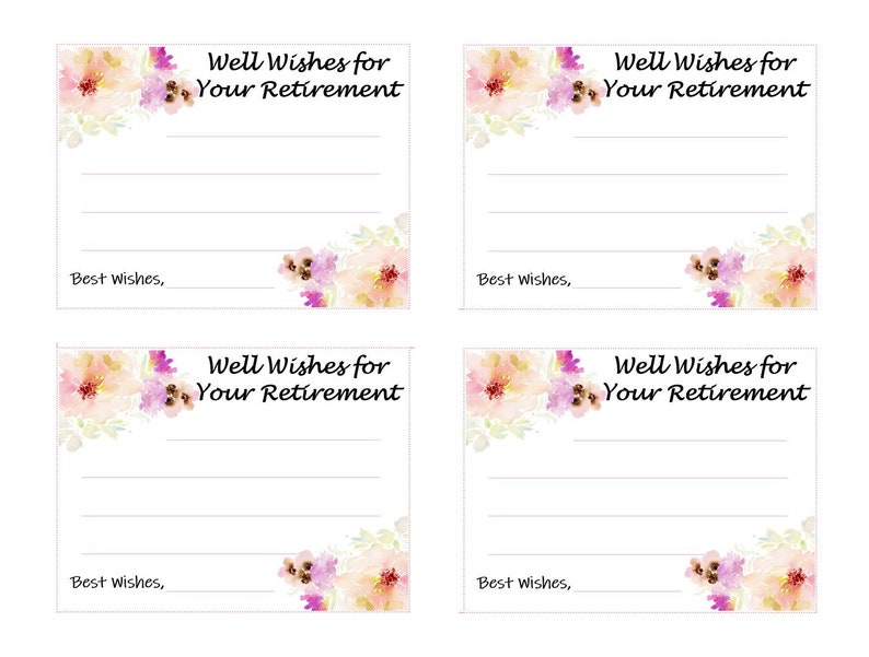 Retirement Wishes Printable Cards, Well Wishes for Retirement ...