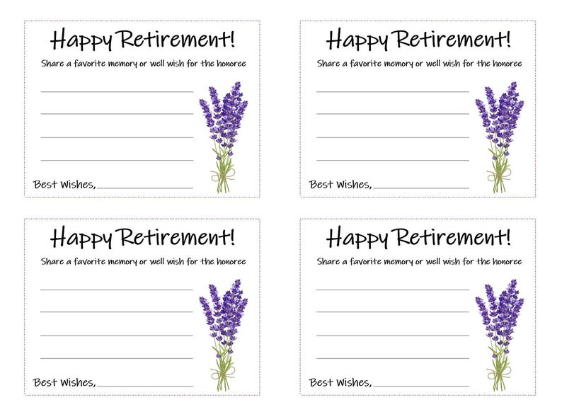 Retirement Wishes Printable Cards, Well Wishes for Retirement ...