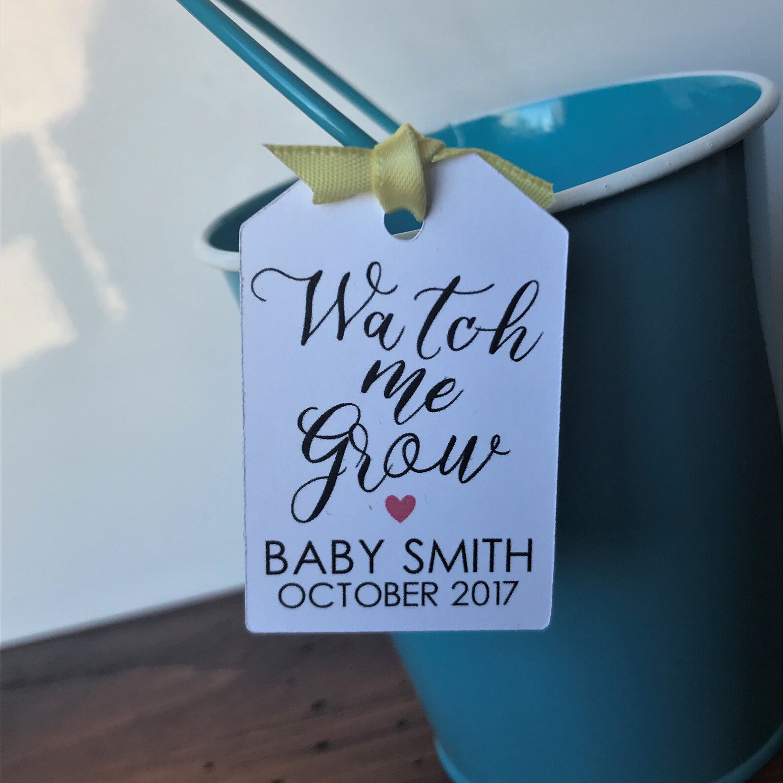Watch Me Grow Tags (1.3" Wide), Watch Me Grow Baby Shower Favor Tags ...