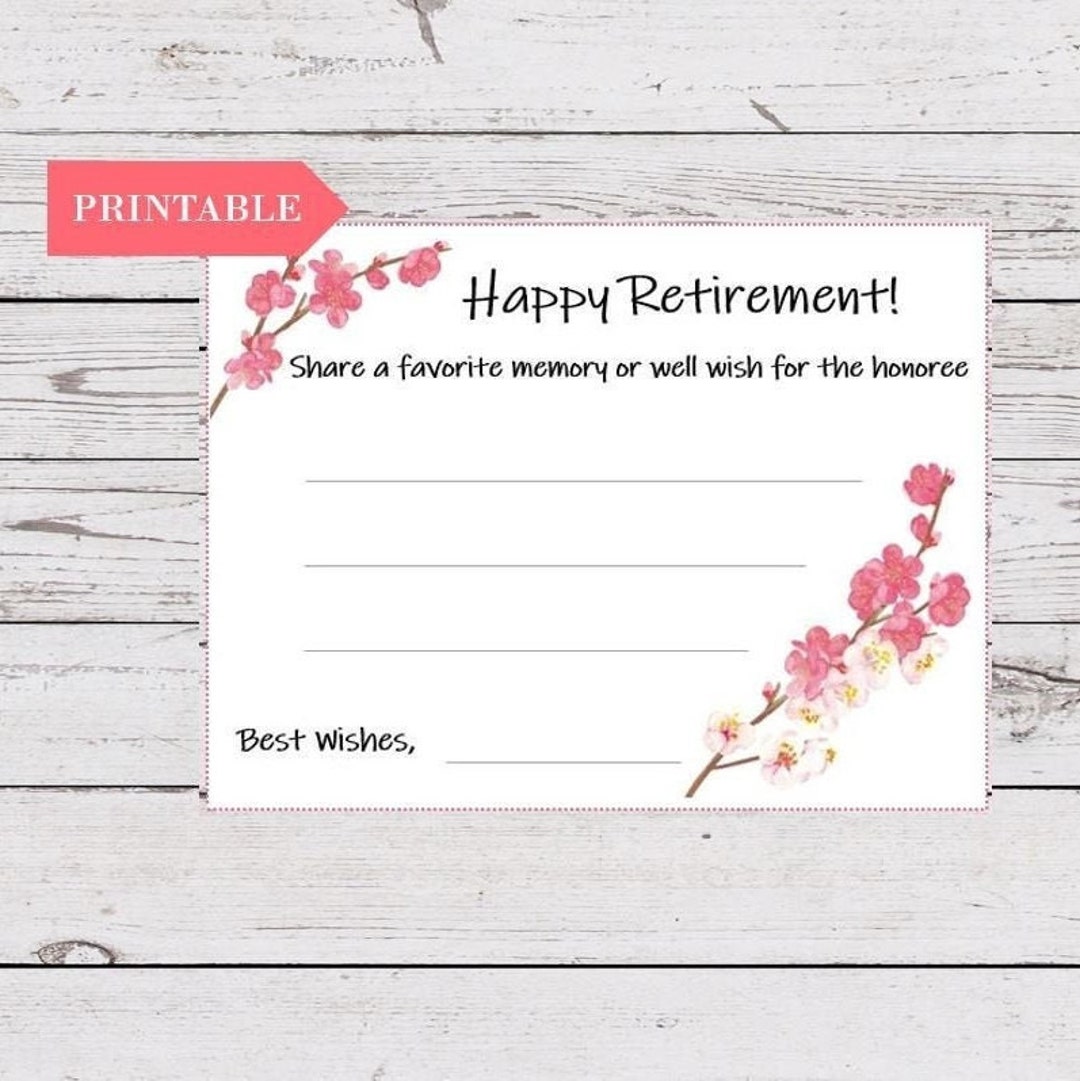 Share a Memory Printable Cards, Retirement Party Memory Cards ...