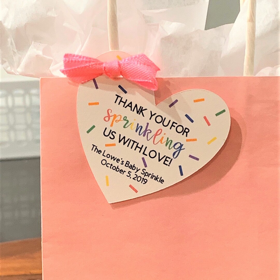 Thank You for Sprinkling Us With Love Tags (2" Wide), Baby Sprinkle ...