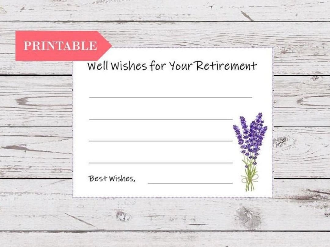 Retirement Wishes Printable Cards, Well Wishes for Retirement ...