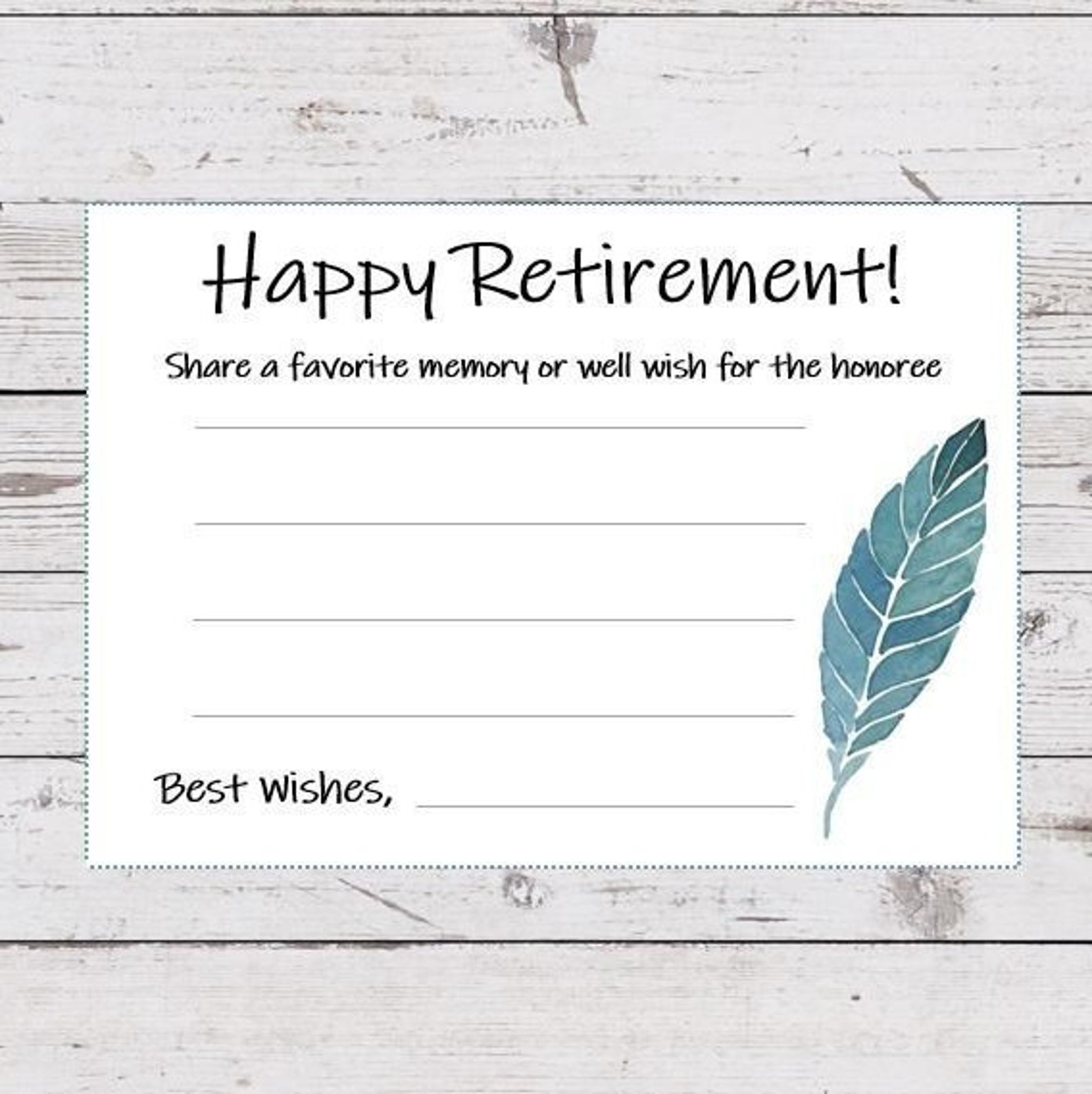Share a Memory Printable Cards, Retirement Party Memory Cards ...