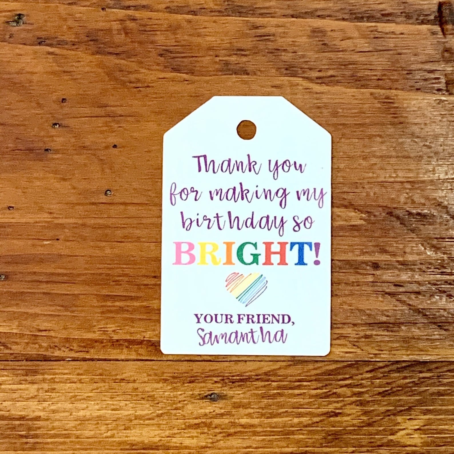 Thank You for Making My Birthday so Bright Tags Kids Birthday - Etsy