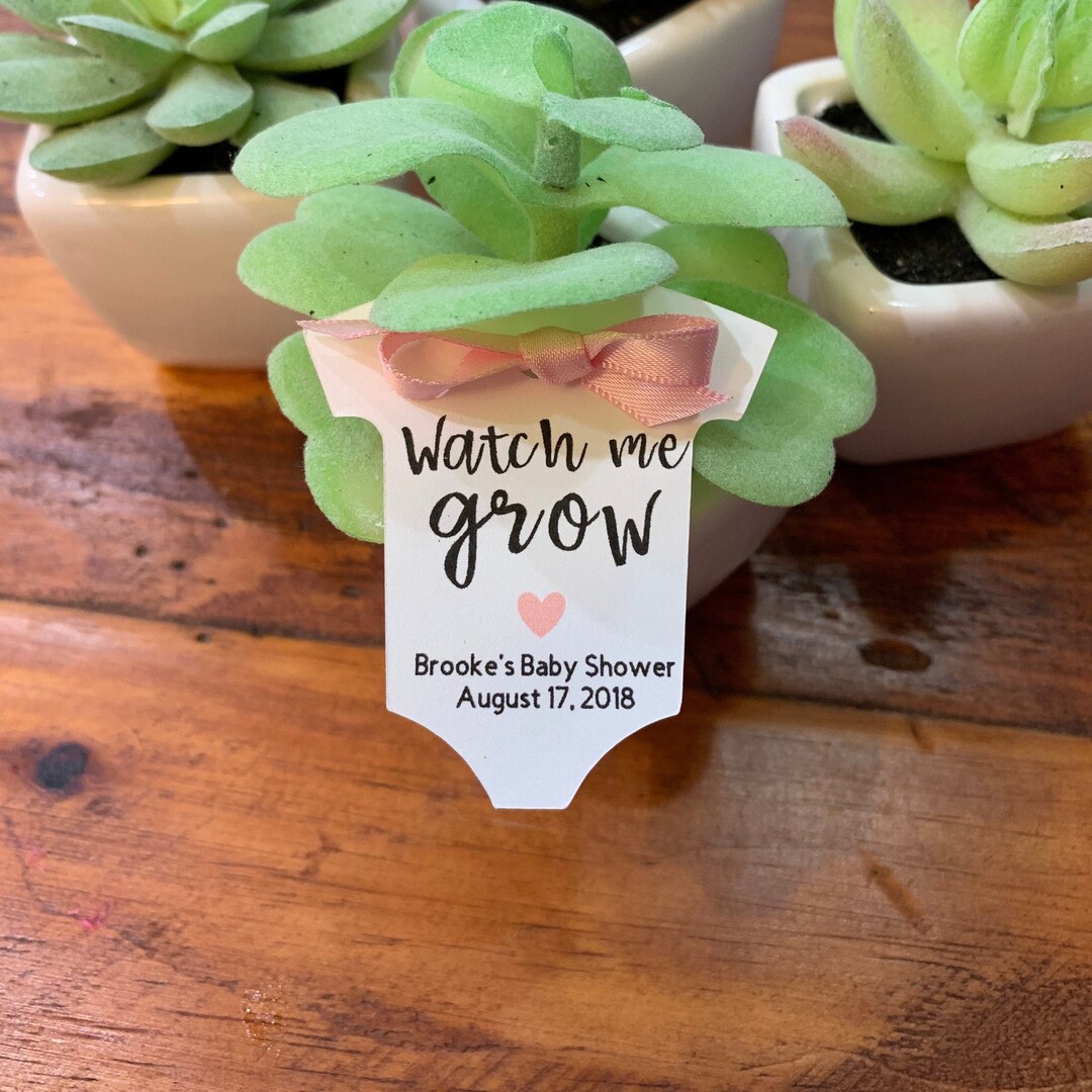 Watch Me Grow Tags (2" Wide), Watch Me Grow Baby Shower Favor Tags ...