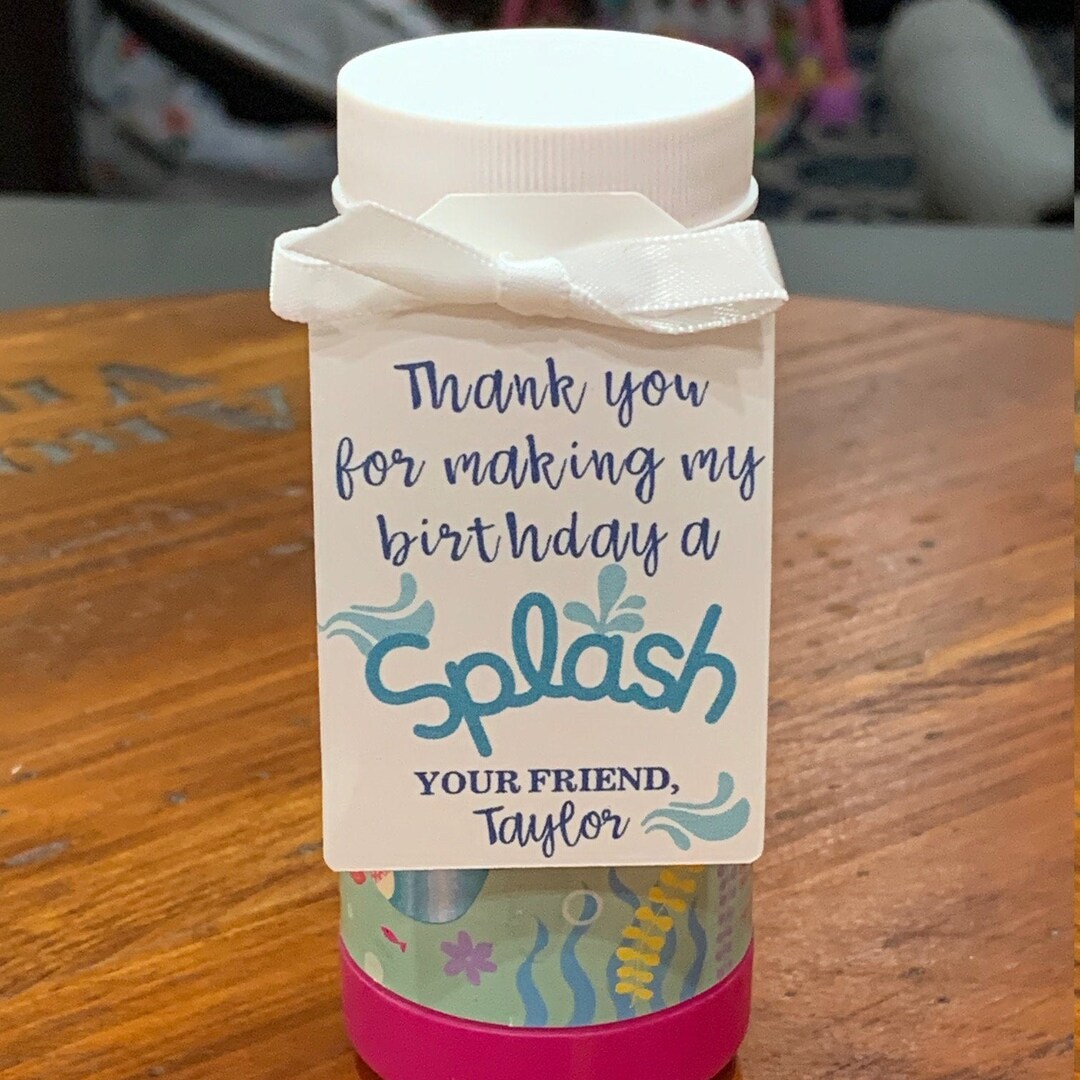 Thank You for Making My Birthday a Splash Tags, Kids Birthday Party ...
