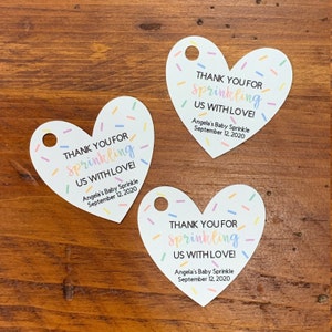 Thank You for Sprinkling Us With Love Tags (2" Wide), Baby Sprinkle ...