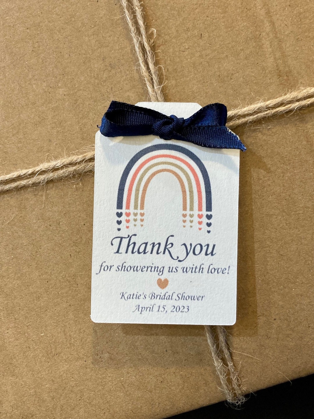 Thank You for Showering Us With Love Tags, Bridal Shower Favor Tags ...