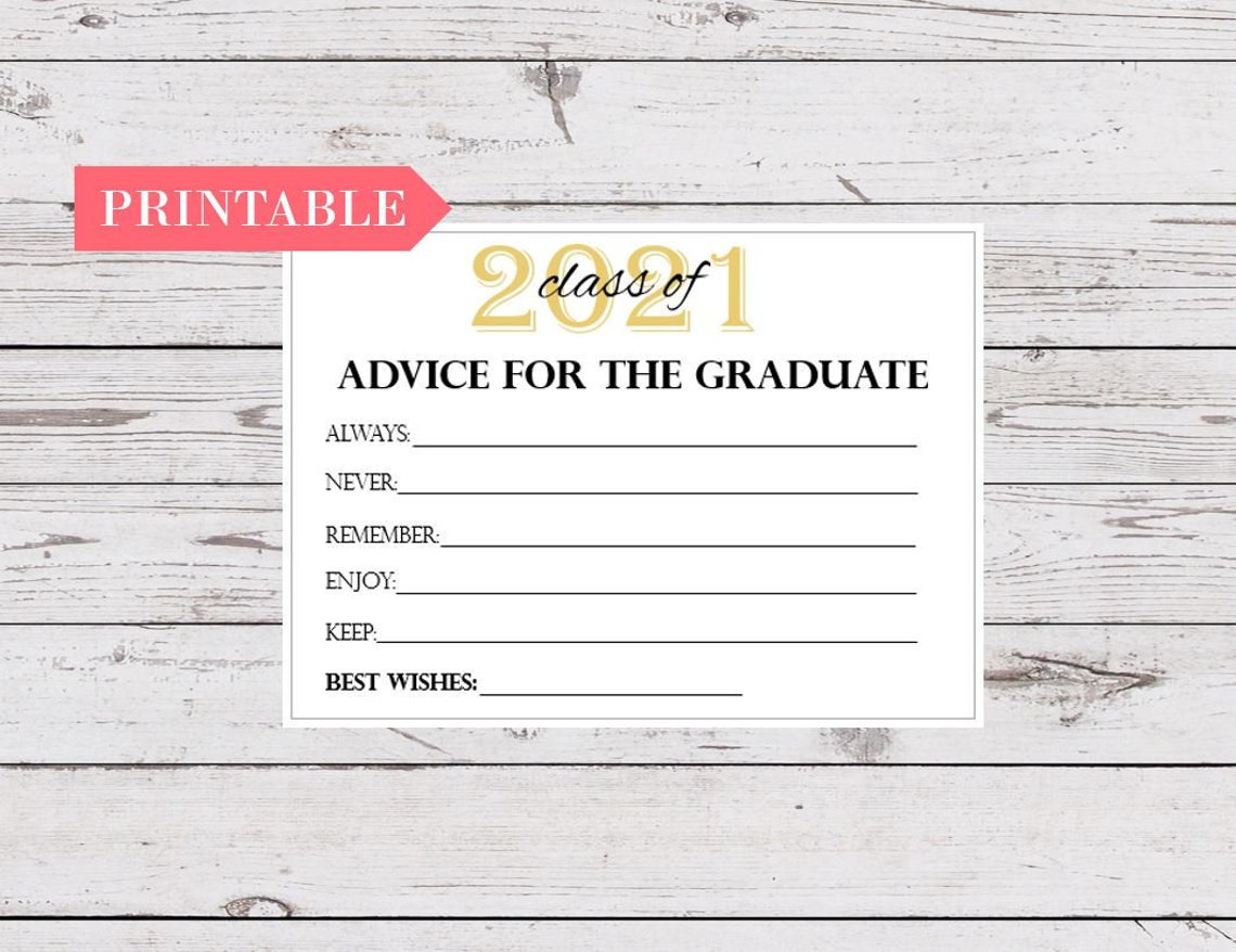 Advice for the Graduate Printable Graduation Advice Cards | Etsy