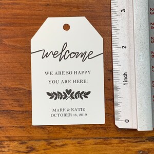 Wedding Welcome Bag Tags, Welcome Tags (2" Wide), Hotel Guest Room Gift ...