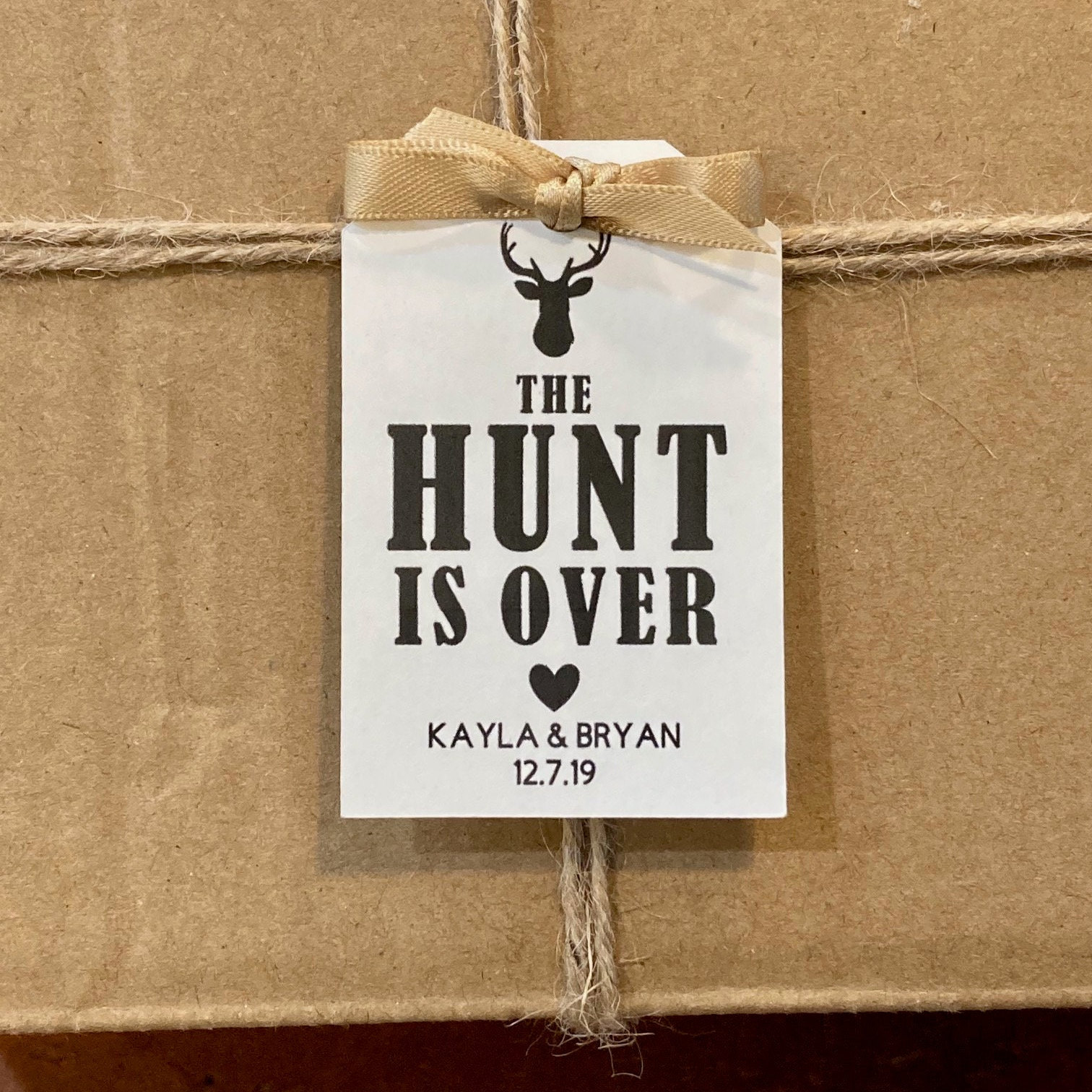 The Hunt is Over Tags, Hunting Themed Bridal Shower Favor Tags, Hunting ...