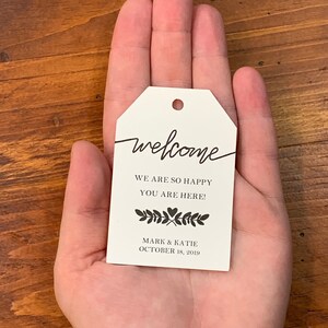 Wedding Welcome Bag Tags, Welcome Tags (2" Wide), Hotel Guest Room Gift ...