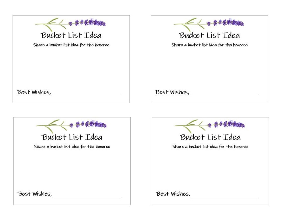 Bucket List Idea Printable Cards, Retirement Party Ideas, Retirement ...