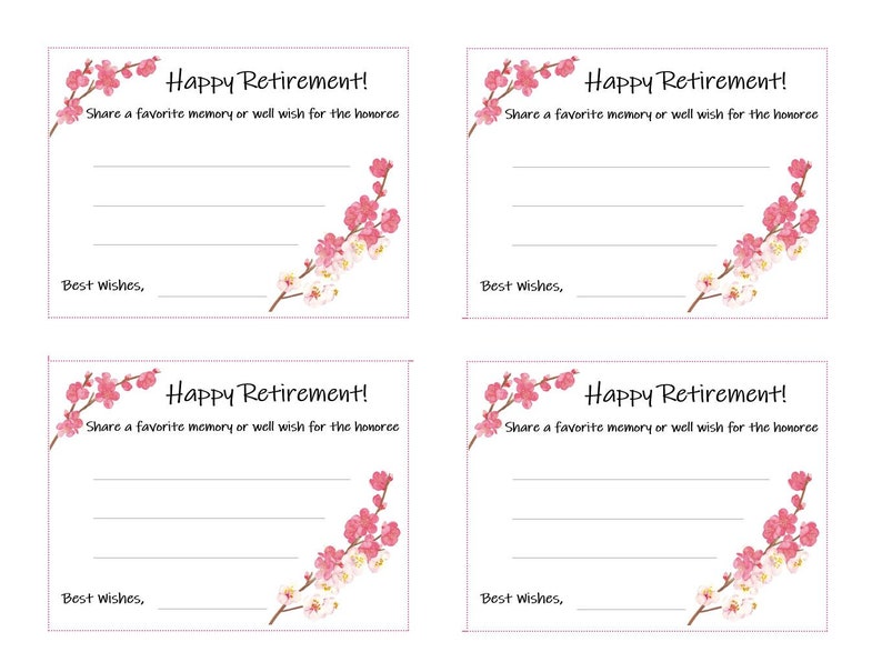 Share a Memory Printable Cards Retirement Party Memory Cards - Etsy