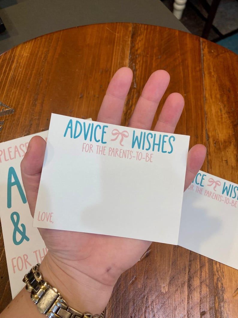 Advice for the Parents to Be Sign and Cards Set, New Parents Advice ...