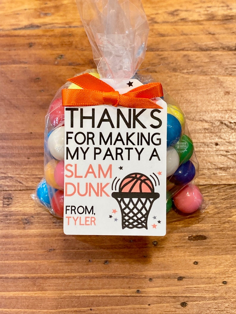 Thanks for Making My Party a Slam Dunk Tags, Sports Theme Birthday ...