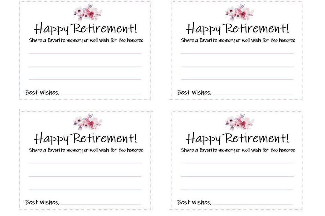 Share a Memory Printable Cards Retirement Party Memory Cards | Etsy