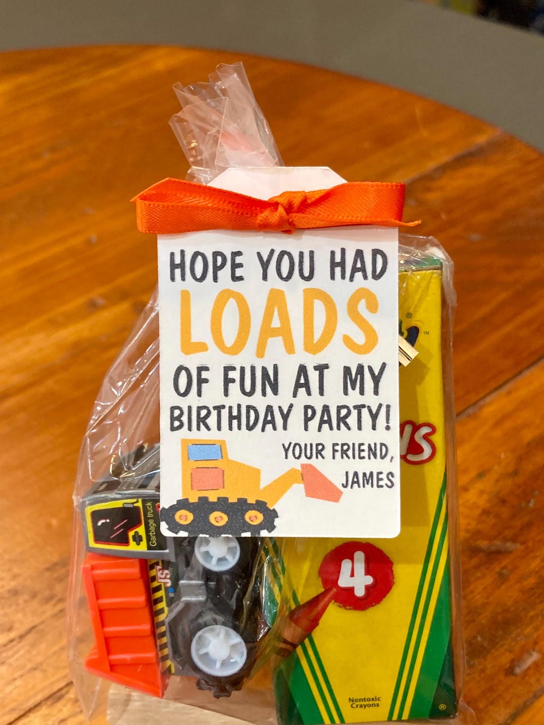 Construction Birthday Party Favor Tags, Hope You Had Loads of Fun at My ...