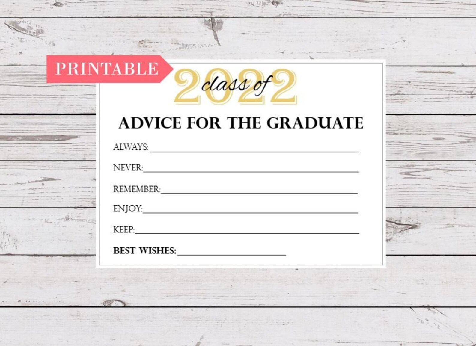 Advice for the Graduate Printable Graduation Advice Cards - Etsy