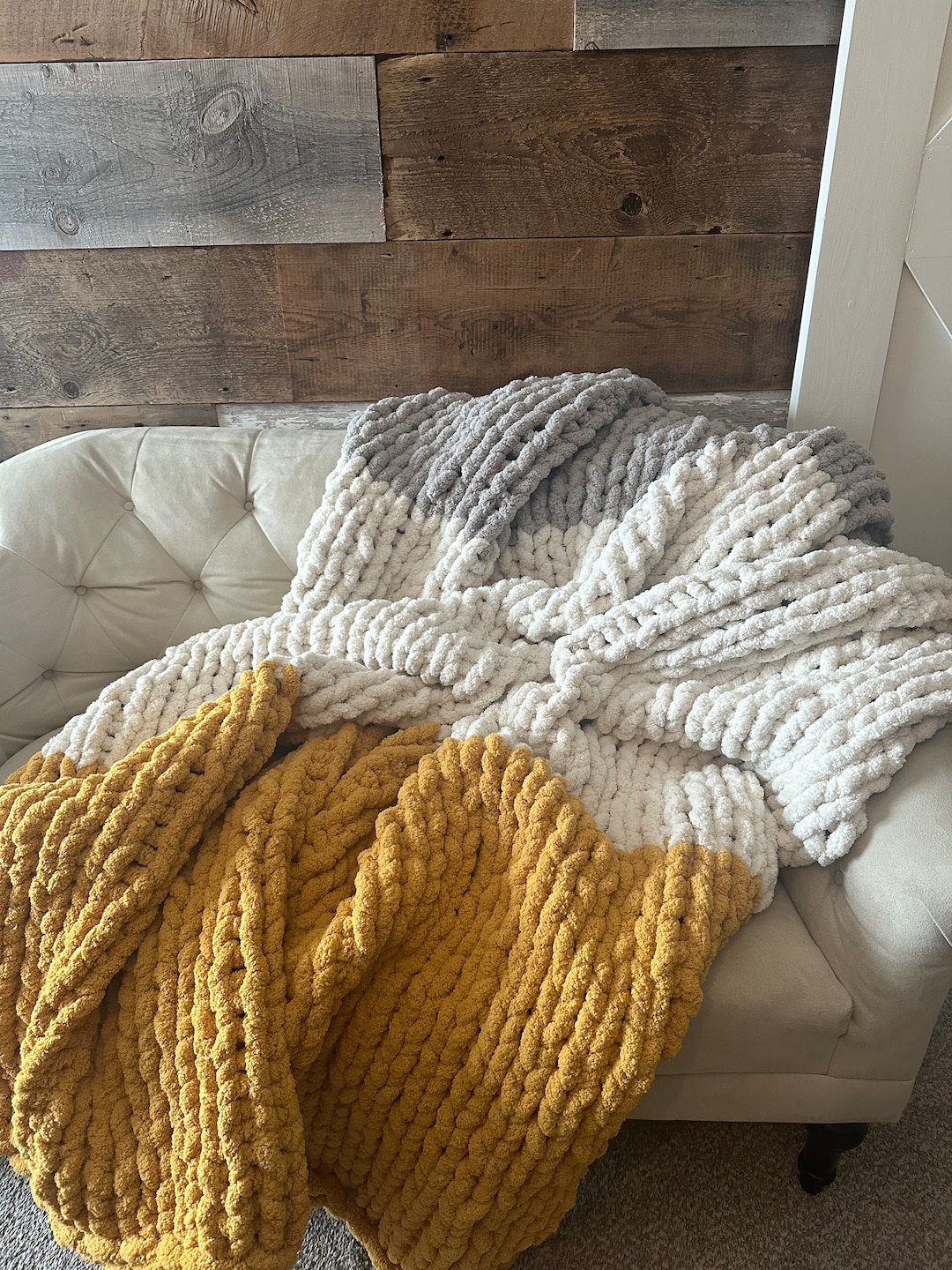 Custom Chunky Knit Blanket - Etsy