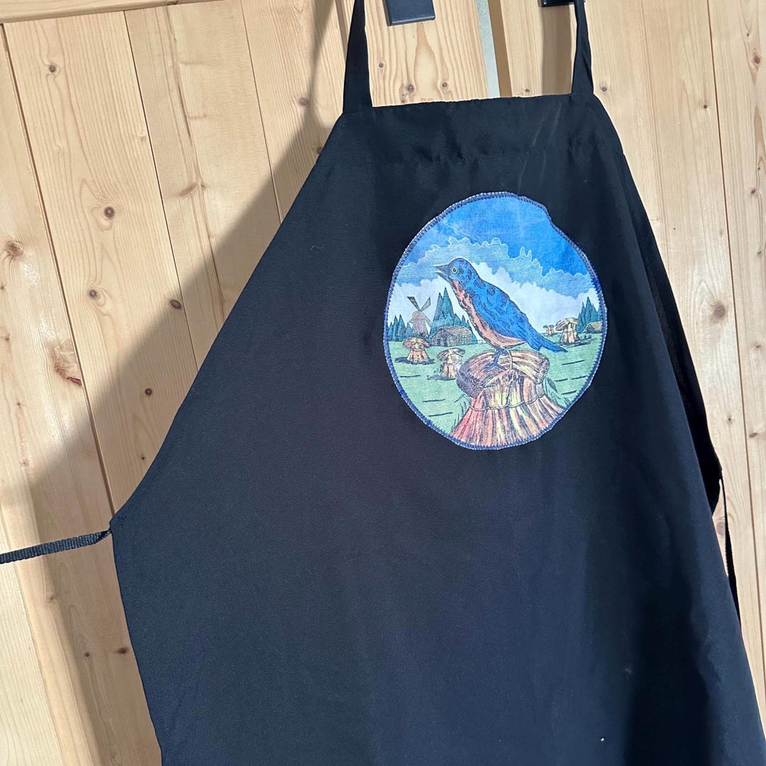 Blue Bird Flour Sack Apron: Upcycled Vintage Style - Etsy