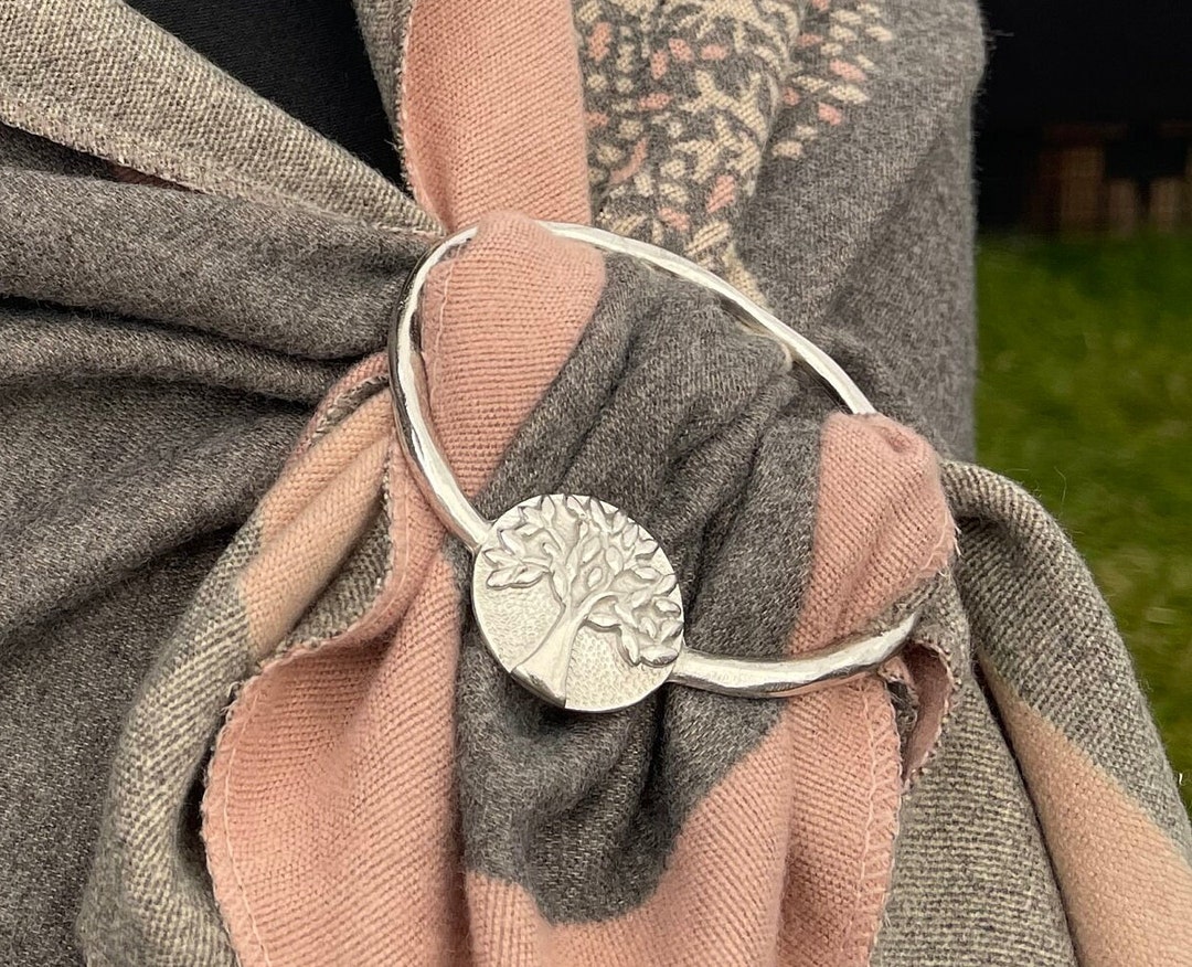 Tree of Life Scarf Ring, Pewter, Bright Finish, Designed and Handmade ...
