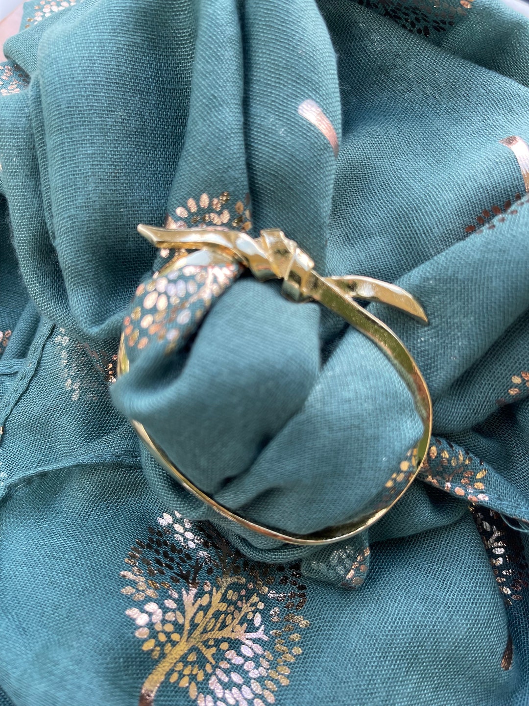 The Bow Scarf Ring, Gold Finish, Designed and Handmade in the UK - Etsy